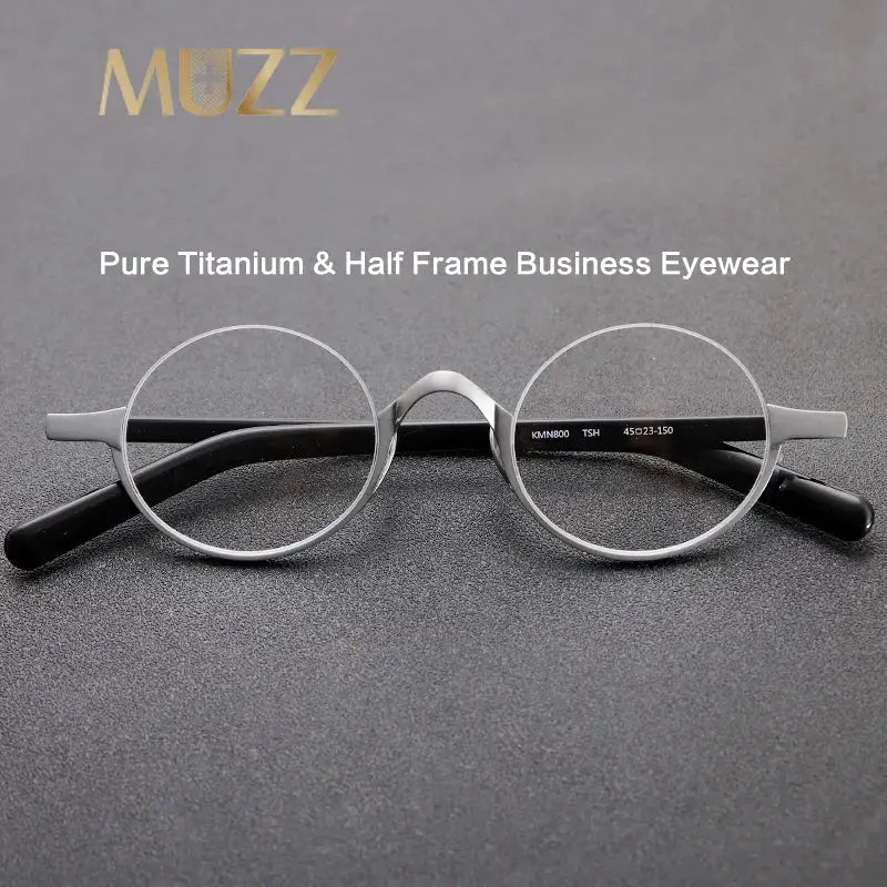 Muzz Eyeglasses Unisex Semi Rim Small Round Fuzweb