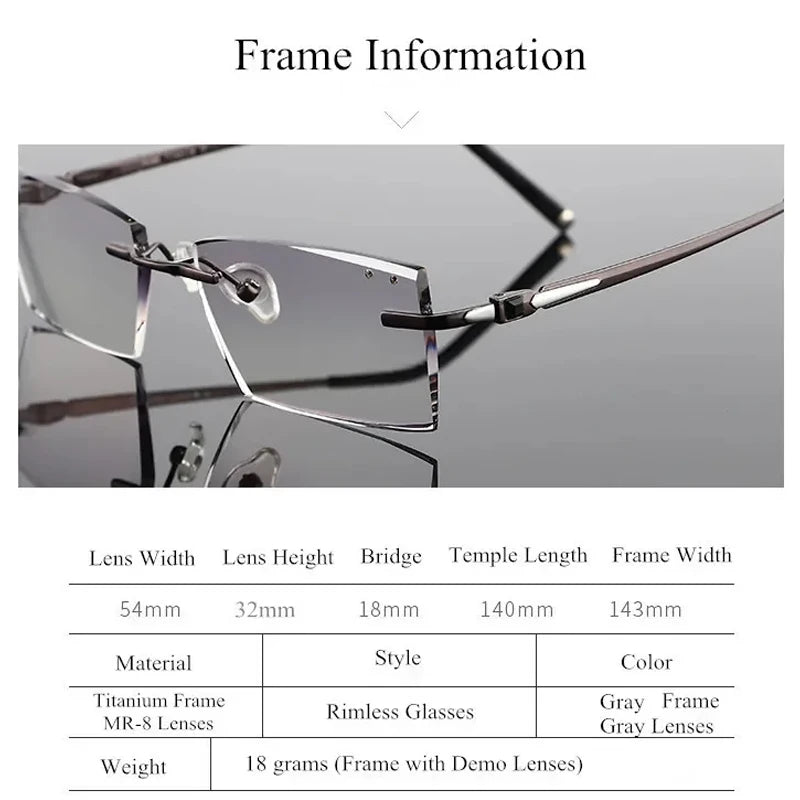 Chashma Men's Rimless Titanium Eyeglasses 889090 – FuzWeb