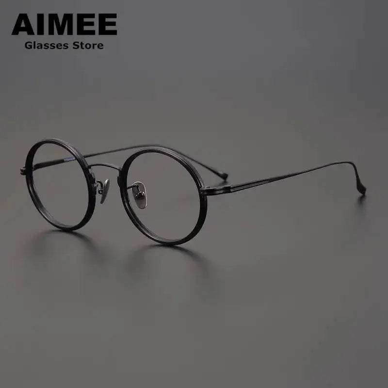Aimee Unisex Full Rim Round Titanium Eyeglasses 81061 – FuzWeb