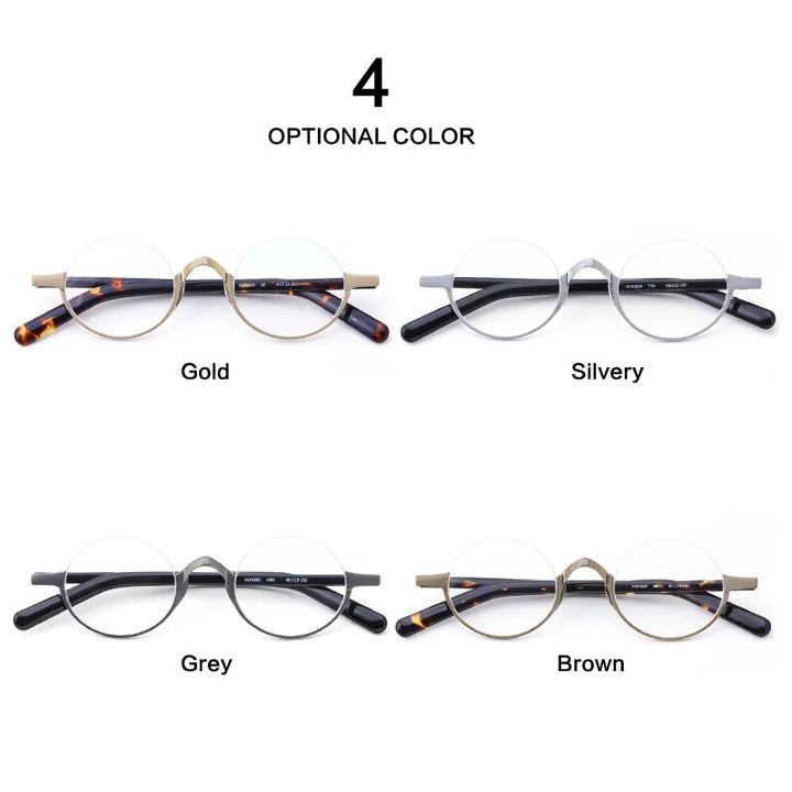 Muzz Eyeglasses Unisex Semi Rim Small Round Fuzweb