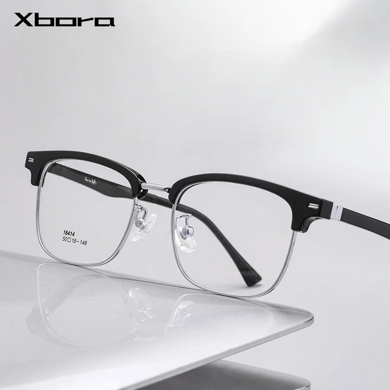 Xbora Women's Full Rim Oval Square Alloy Tr 90 Eyeglasses 216414 – FuzWeb