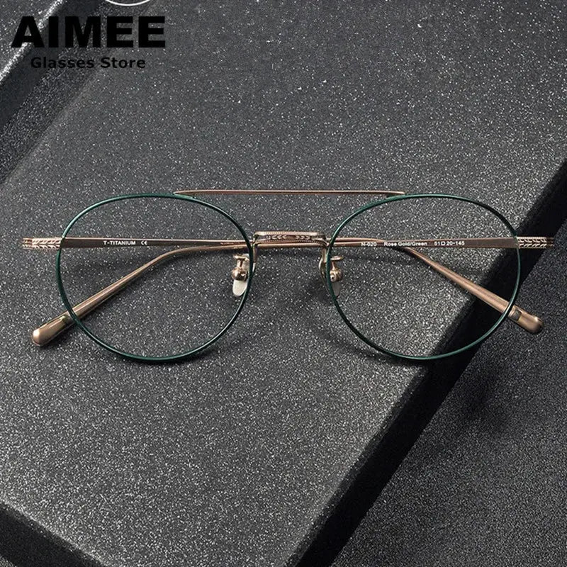 Aimee 65020 Titanium Round Eyeglasses – FuzWeb
