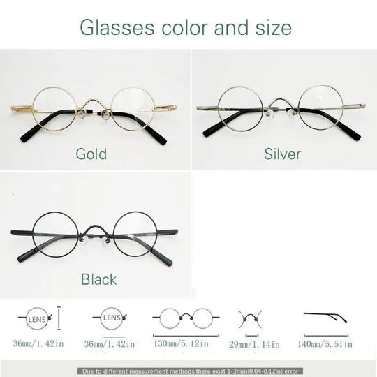 Unisex Small Round Eyeglasses - Stylish Alloy Full Rim Frame – FuzWeb