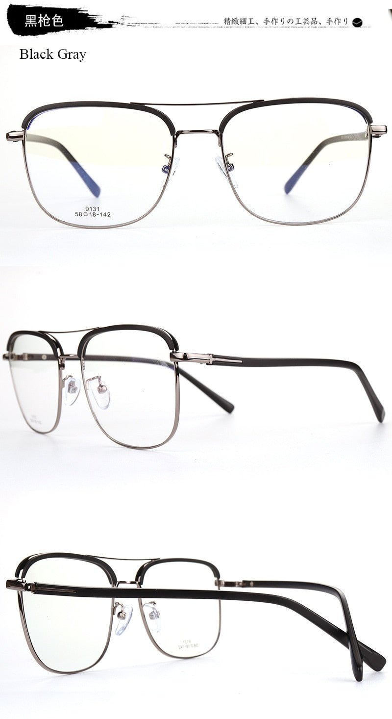 Double Bridge Square Frame Eyeglasses – FuzWeb