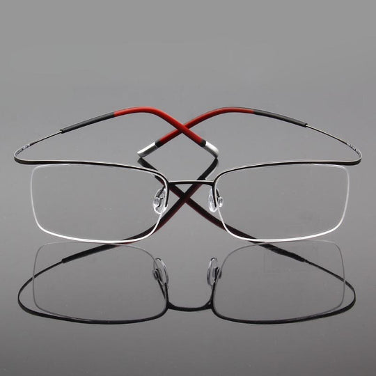 Rectangle Titanium Semi Rim Eyeglasses – FuzWeb