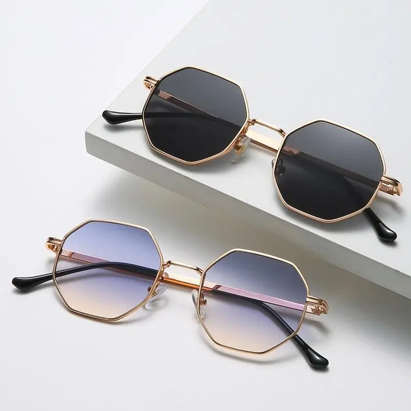 Zirosat Unisex Full Rim Sunglasses - Trendy Polygon Alloy Frames – FuzWeb