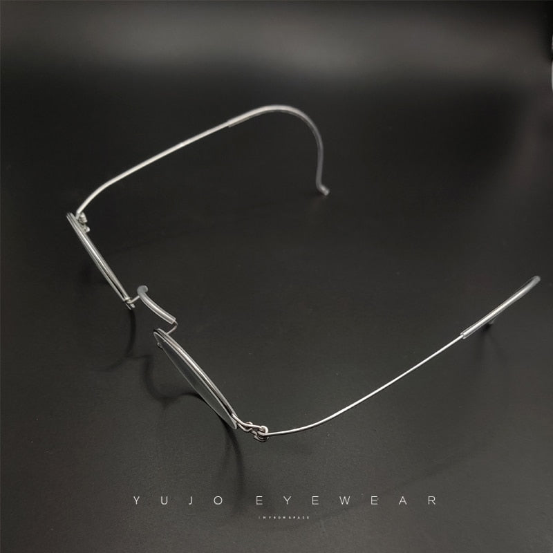 Yujo Unisex Round Stainless Steel Eyeglasses Fuzweb