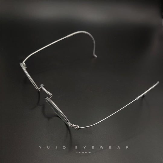 Yujo Unisex Round Stainless Steel Eyeglasses Fuzweb