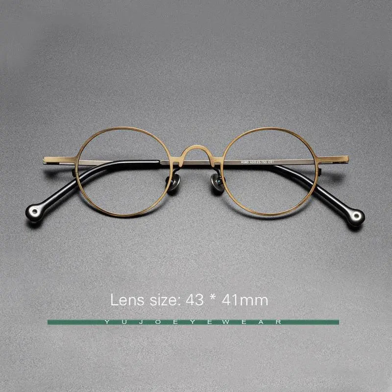 Yujo Unisex Round Alloy Y069 Prescription Eyeglasses | FuzWeb