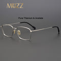 Muzz Men's Square Titanium Eyeglasses H9041 – FuzWeb