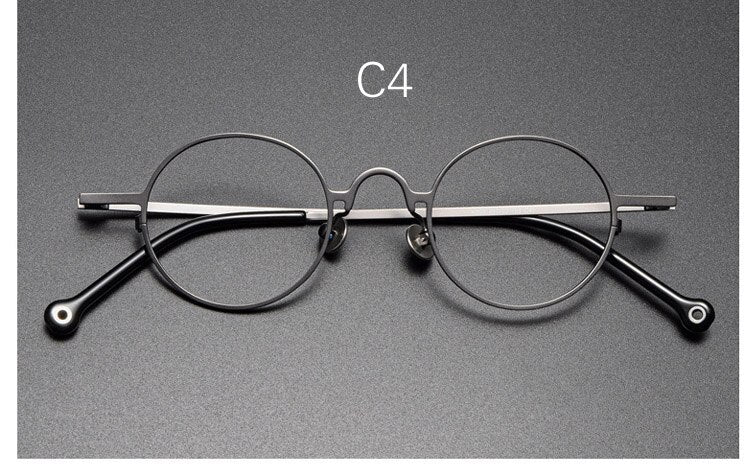 Yujo Unisex Full Rim Small 43mm Round Eyeglasses Fuzweb