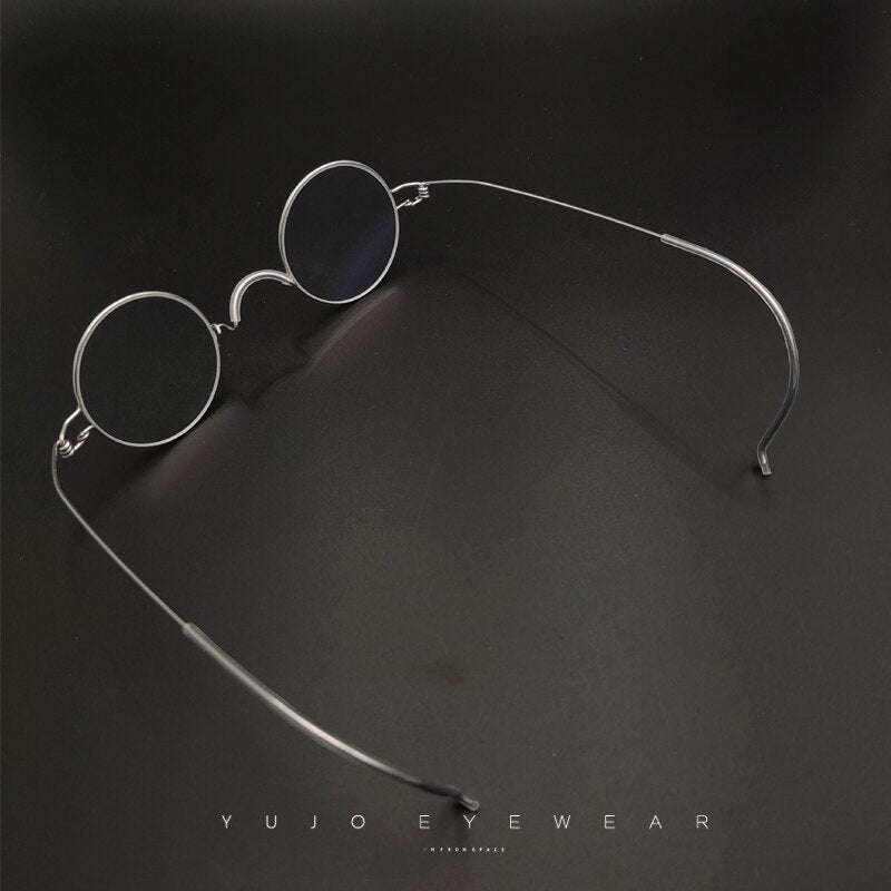 Yujo Unisex Round Stainless Steel Eyeglasses Fuzweb