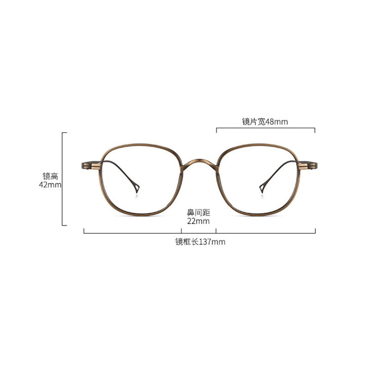 Reven Jate Titanium Eyeglasses 8016 Unisex Full Rim Round Square Fuzweb