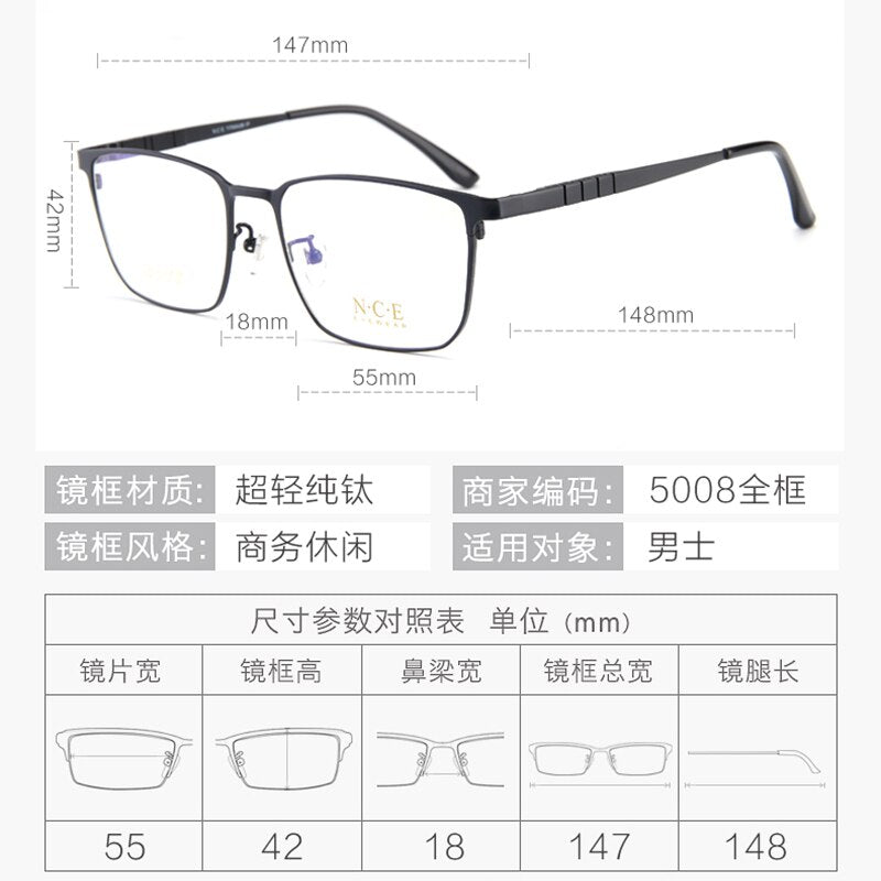 Reven Jate Mens Square Titanium Eyeglasses 5008 Fuzweb