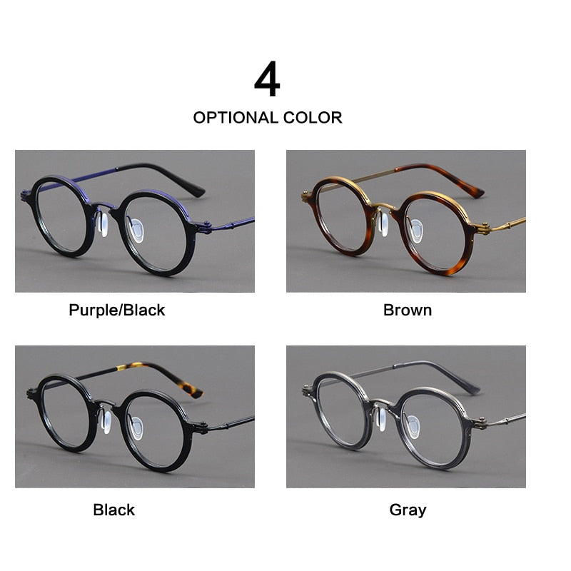 Muzz Unisex Round Titanium Acetate Eyeglasses Trendy And Durable Fuzweb