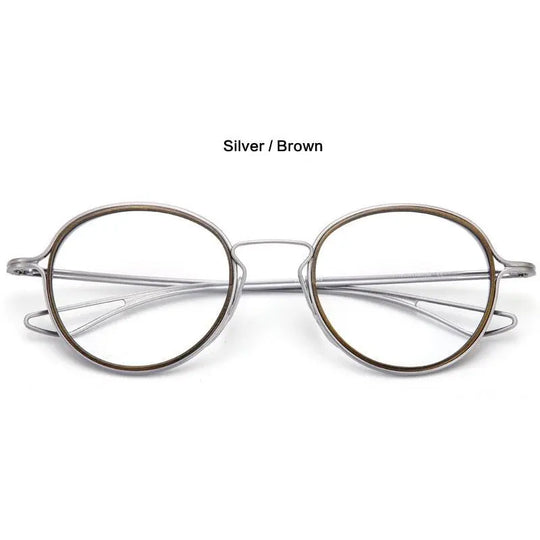 Muzz Men's Round Titanium DLX22 Prescription Eyeglasses | FuzWeb