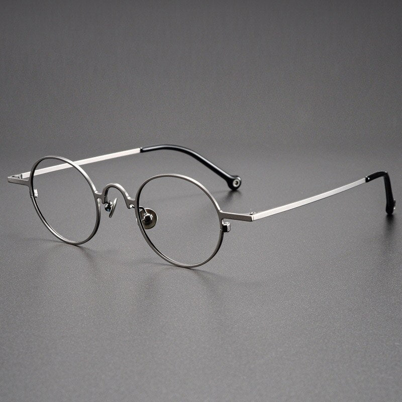 Yujo Unisex Full Rim Small 43mm Round Eyeglasses Fuzweb