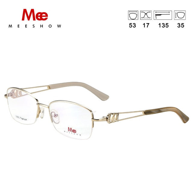 Meeshow Pure Titanium Womens Eyeglasses Frame With Rhinestones Fuzweb