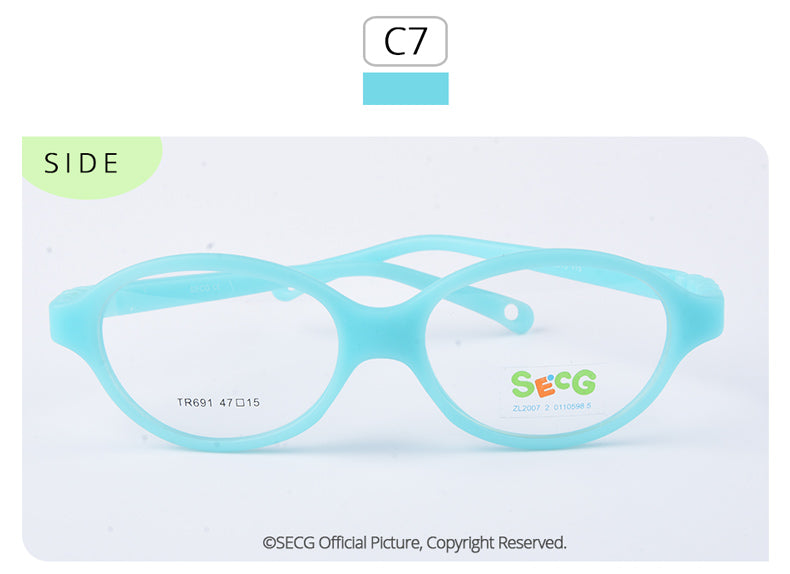 Secg's Brand Unisex Children's Oval Eyeglasses | Vibrant Frames TR691 ...