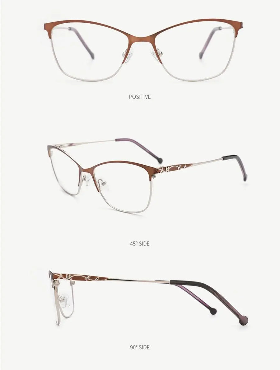 Metal Women Glasses Frames | Elegant Pink Eyeglasses - Tf2198C5 – FuzWeb